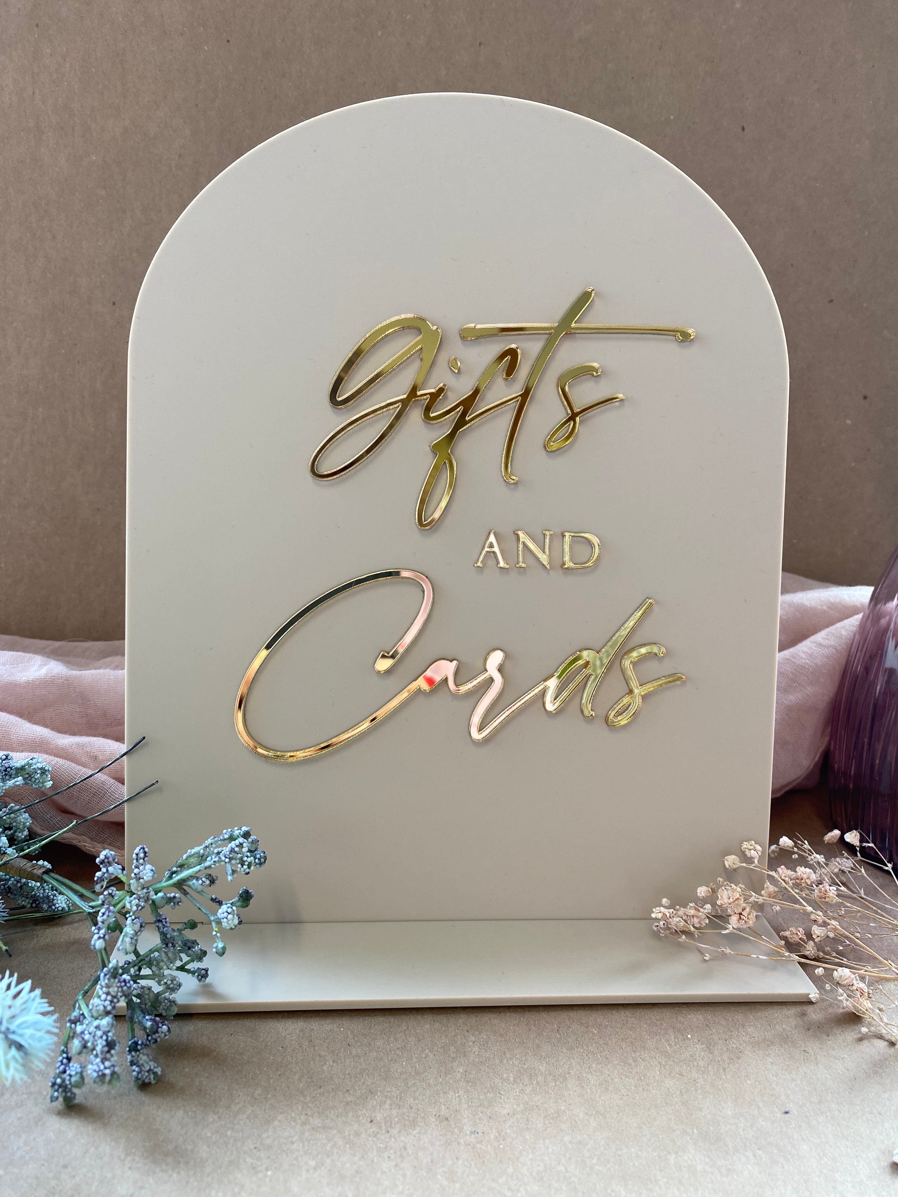 Acrylic Gifts & Cards wedding sign – Paperlove