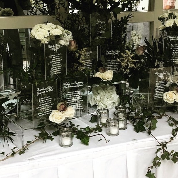 Acrylic table plan cubes – Paperlove